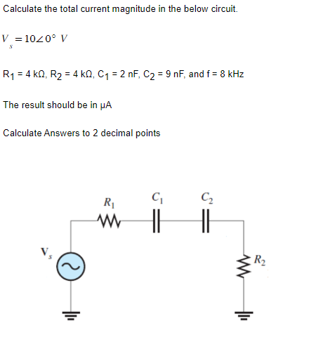 Solved Calculate the total current magnitude in the below | Chegg.com