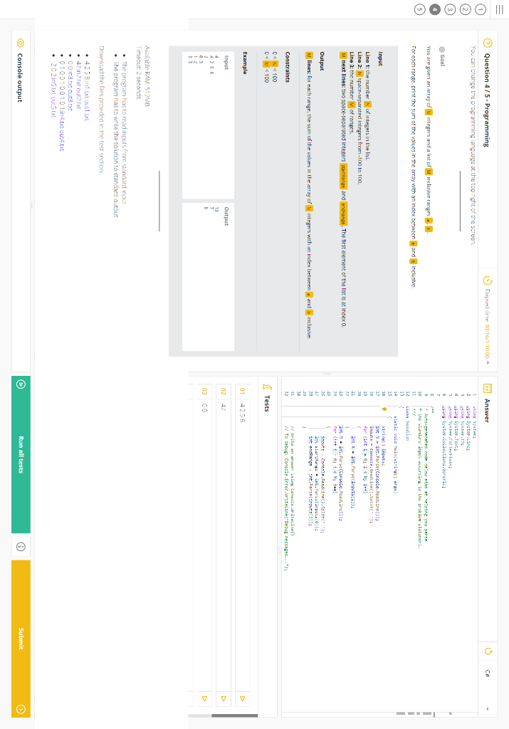 Solved You can change the programming language at the top | Chegg.com