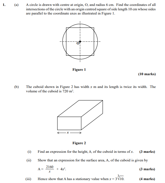 Solved 1. (a) A circle is drawn with centre at origin, O, | Chegg.com