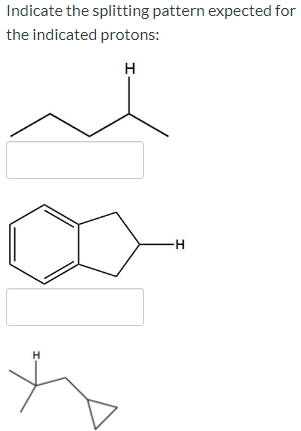 Solved Indicate the splitting pattern expected for the | Chegg.com