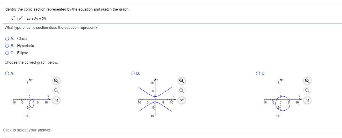 Solved Identify the conic section represented by the | Chegg.com