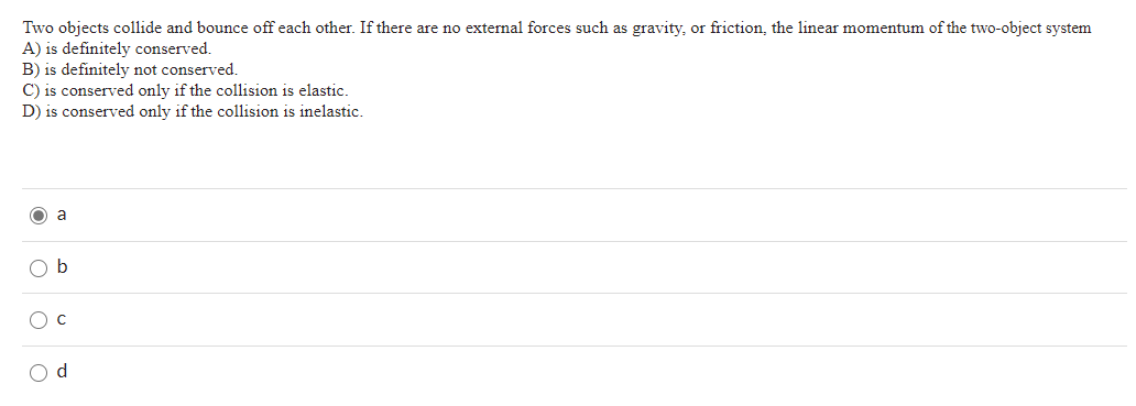 Solved Two objects collide and bounce off each other. If | Chegg.com
