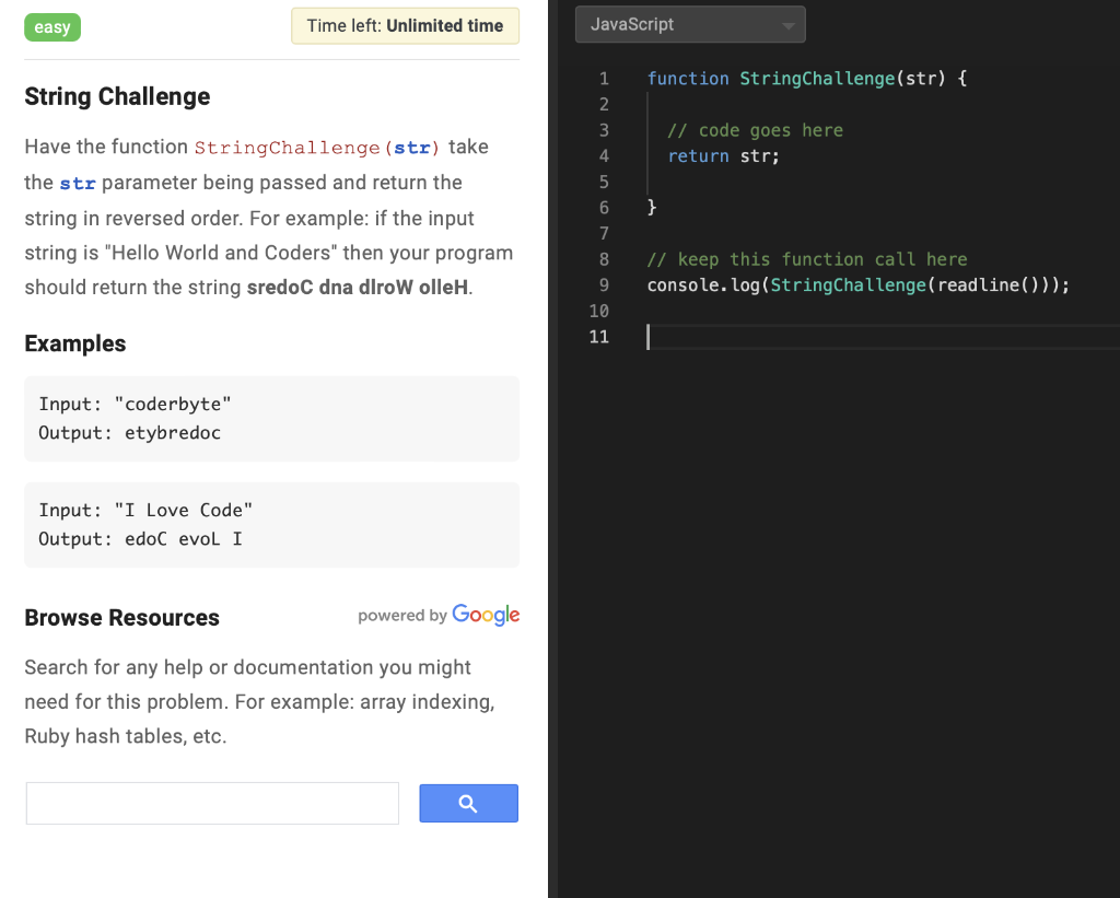 Solved easy Time left: Unlimited time JavaScript 1 function | Chegg.com