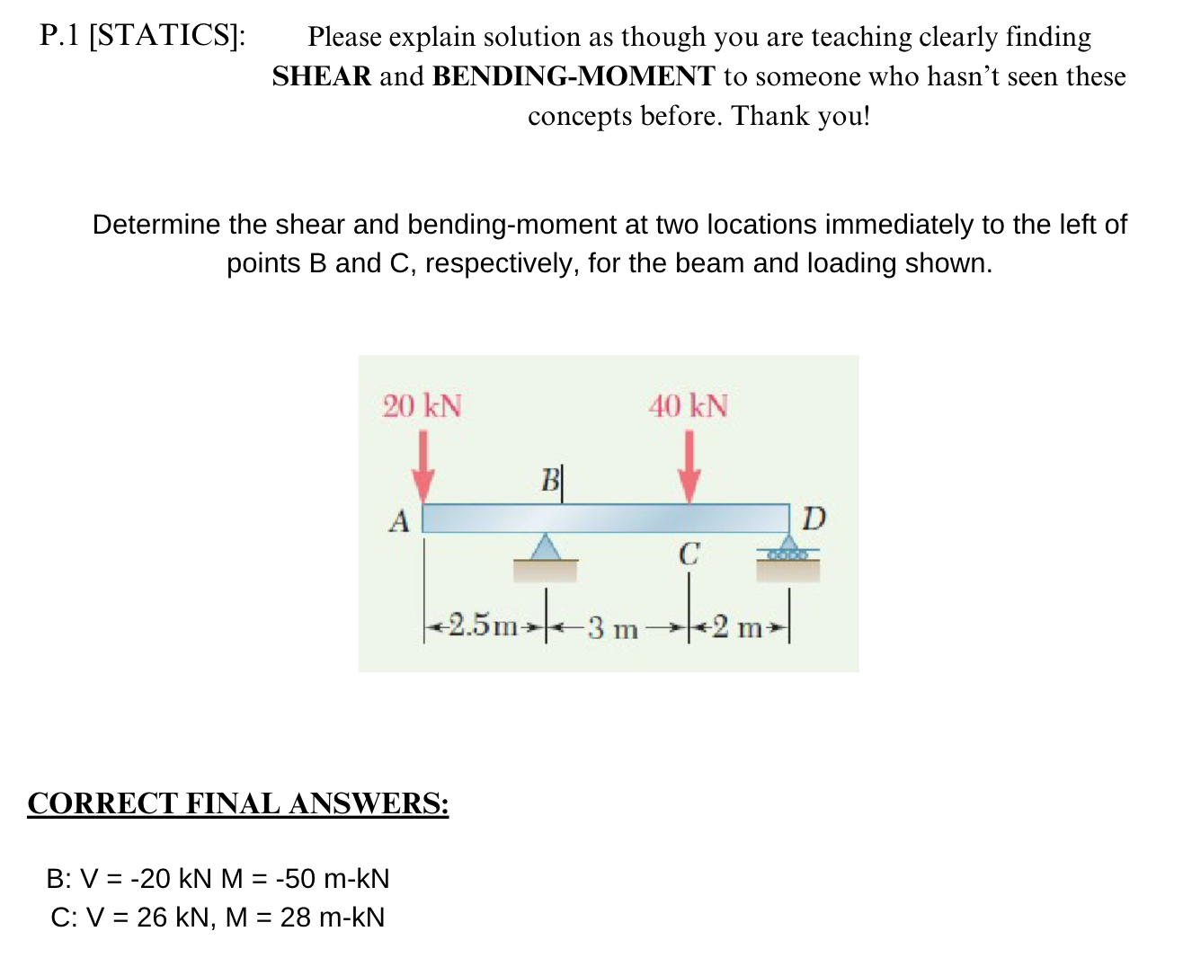 Solved P.1 [STATICS]: Please explain solution as though you | Chegg.com
