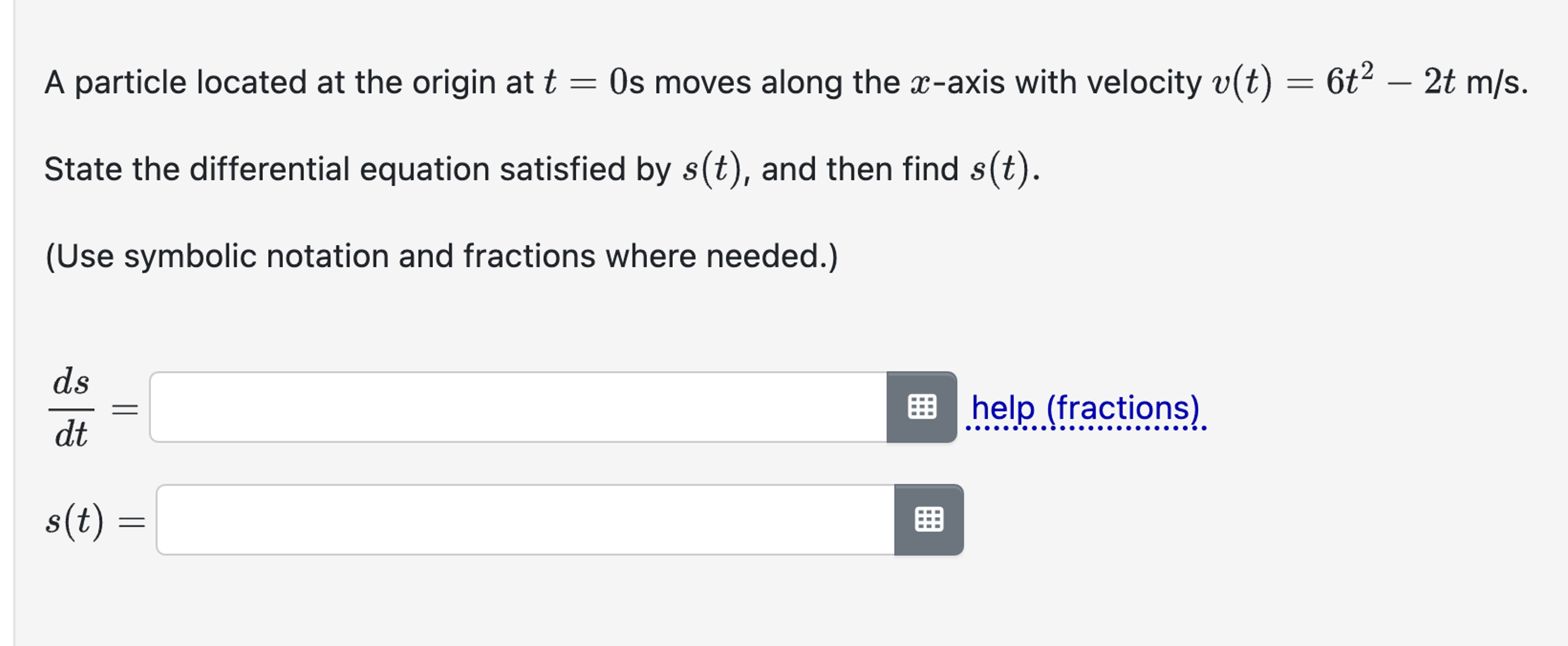 Solved A particle located at the origin at t=0 ﻿s moves | Chegg.com