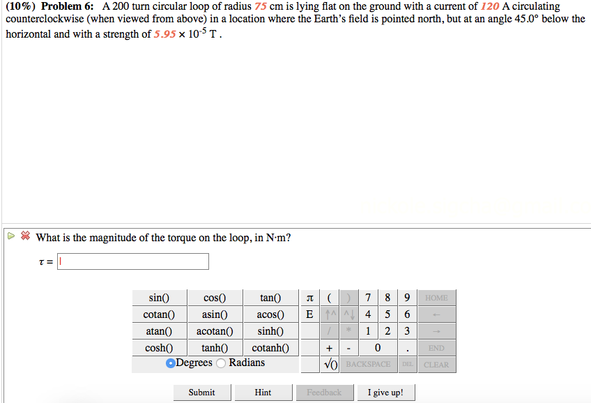 Solved (10%) Problem 6: A 200 turn circular loop of radius | Chegg.com
