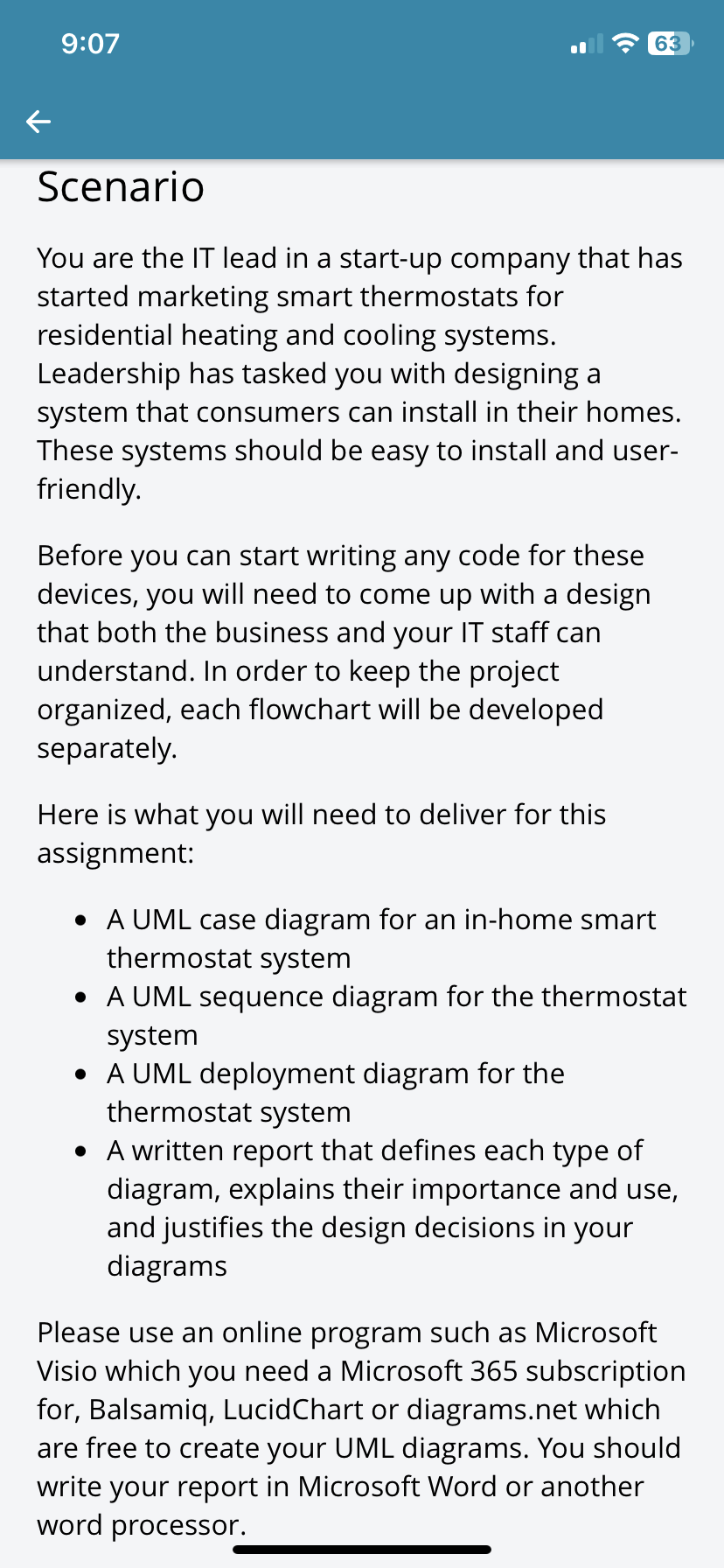Solved Hello, I just need help with creating the scenario | Chegg.com