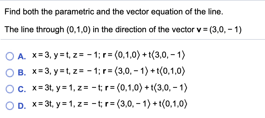 Solved Find both the parametric and the vector equation of | Chegg.com