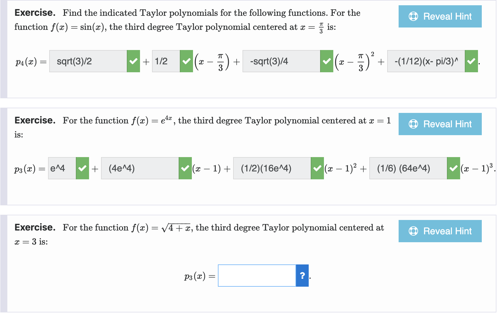 Solved Exercise. For the function f(x)=4+x2, ﻿the third | Chegg.com