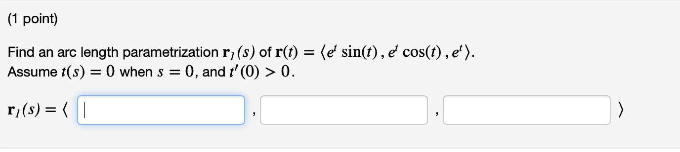 Solved Find an arc length parametrization r1(s) of | Chegg.com