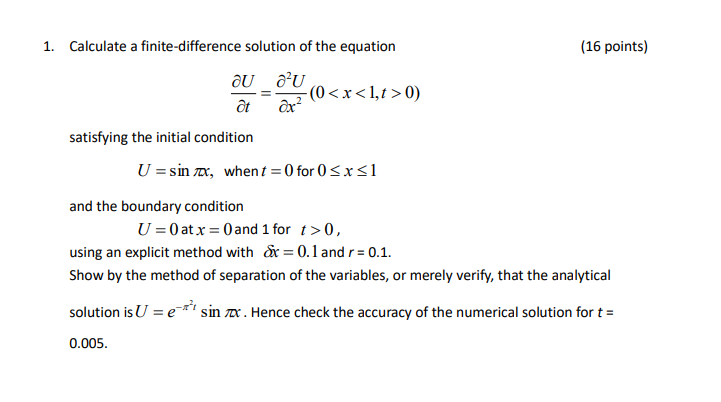 Solved 2, Derive the Crank-Nicolson equations for the | Chegg.com