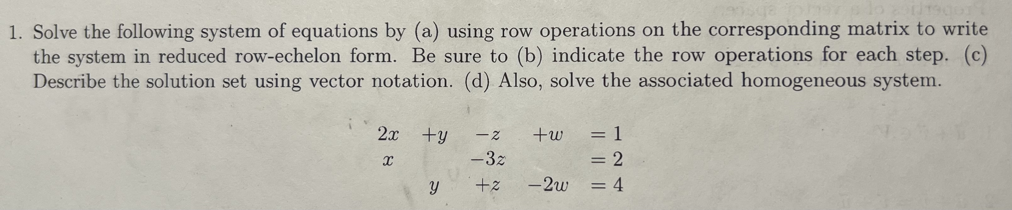 Solved Solve the following system of equations by (a) ﻿using | Chegg.com