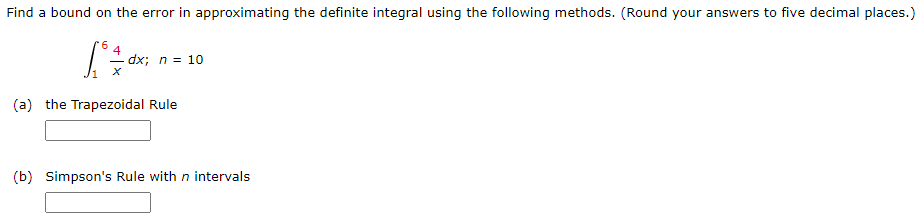 Solved Find a bound on the error in approximating the | Chegg.com