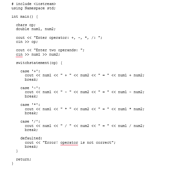 Solved Idetify 5 errors and Explain the operation and | Chegg.com Solved Idetify 5 errors and Explain the operation and | Chegg.com
