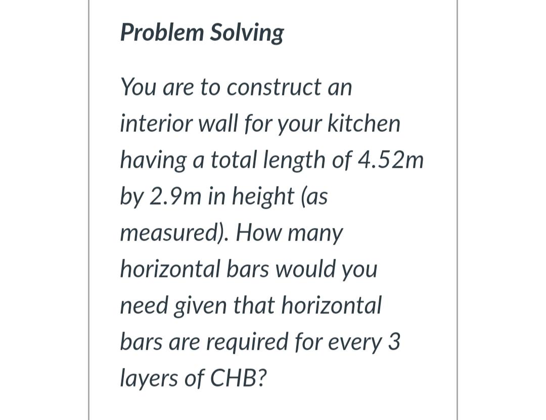 Solved Problem Solving You are to construct an interior wall | Chegg.com