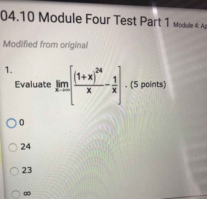 Solved 04.10 Module Four Test Part 1 Module 4 Ap Modified | Chegg.com