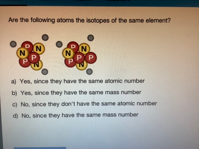 Solved Are the following atoms the isotopes of the same | Chegg.com