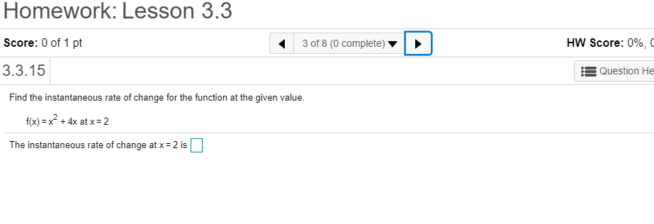 Solved Homework: Lesson 3.3 2 of 8 (0 complete) Score: 0 of | Chegg.com
