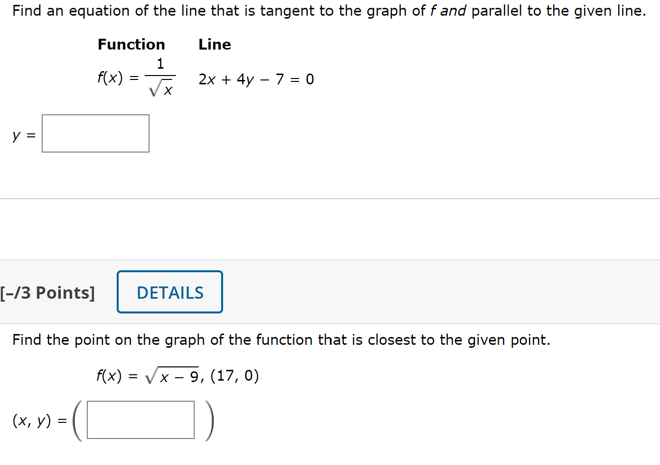 Solved Function Line f(x)=x12x+4y−7=0 y= [-13 Points] Find | Chegg.com