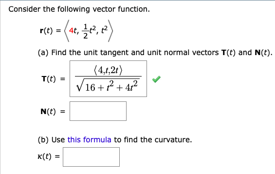 Solved Consider The Following Vector Function T2 R T 4t