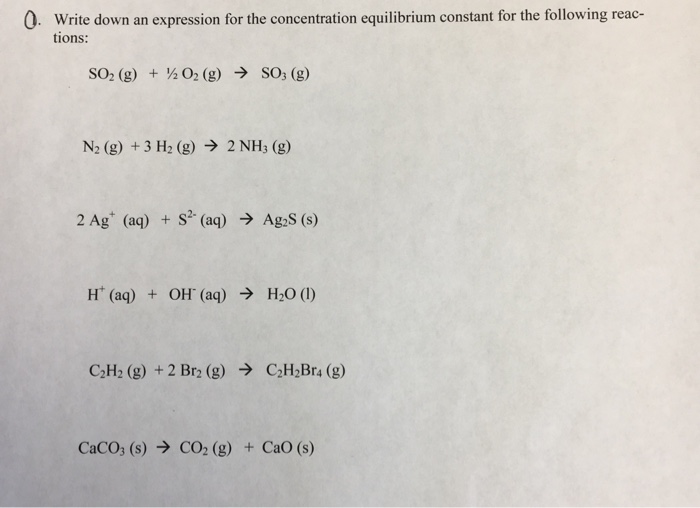 Solved Write down an expression for the concentration | Chegg.com