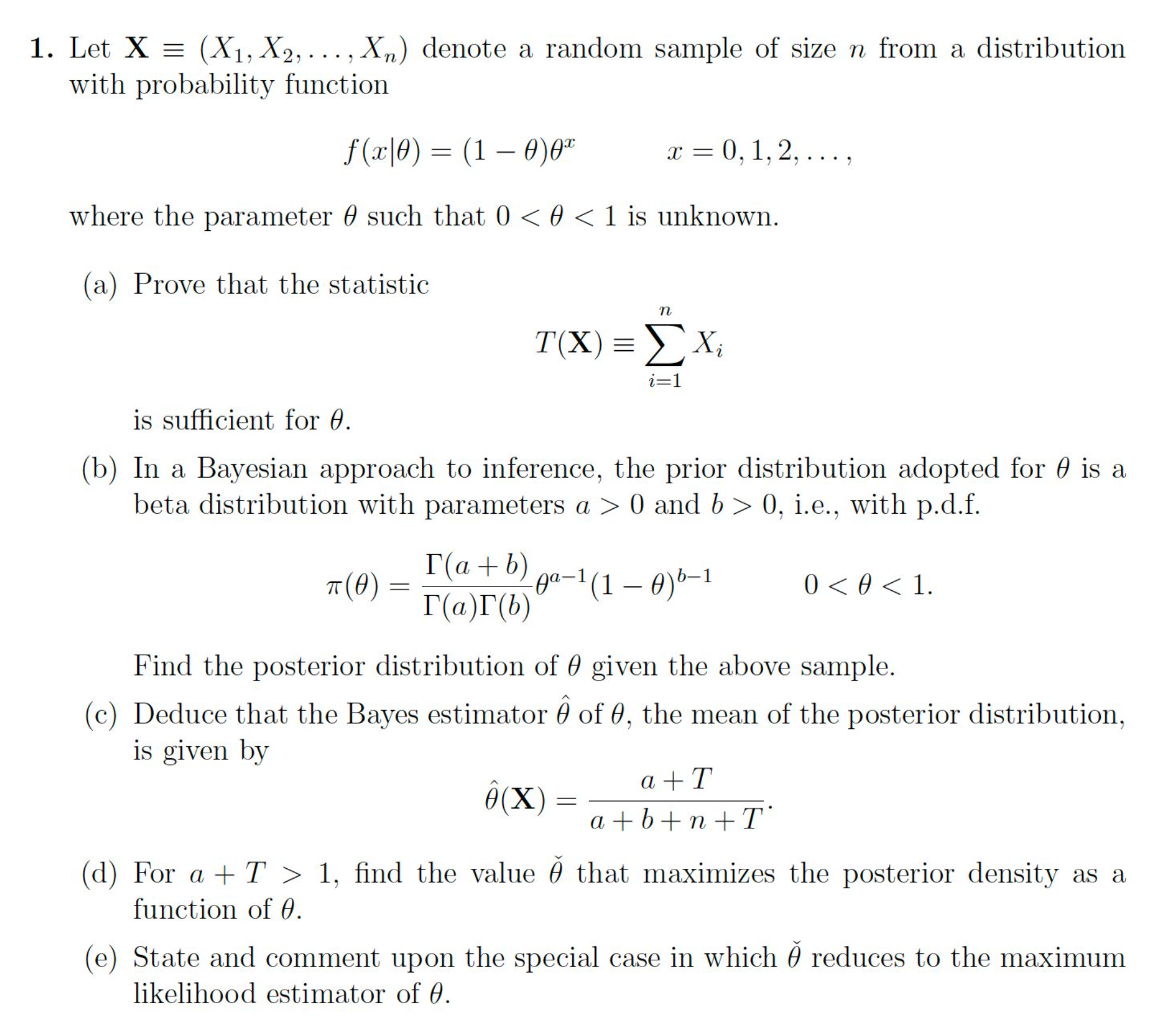 Solved Let x-=(x1,x2,dots,xn) ﻿denote a random sample of | Chegg.com