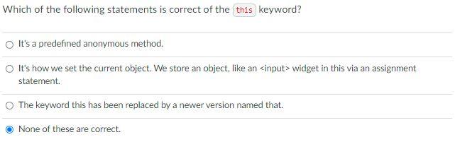 Solved Which of the following statements is correct of the | Chegg.com