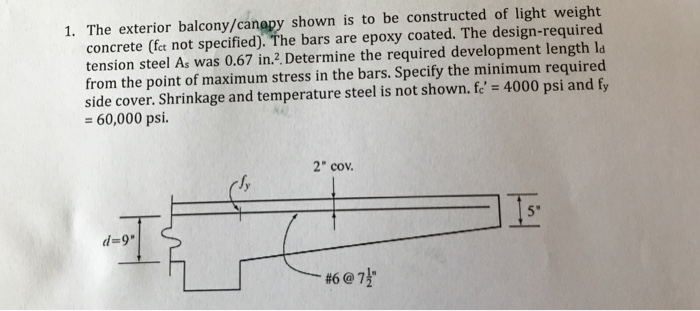 Solved concrete (fet not specified). The bars are epoxy | Chegg.com