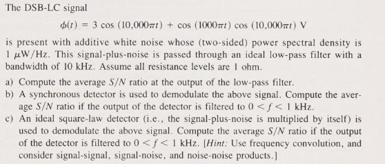 Solved The DSB-LC signal | Chegg.com