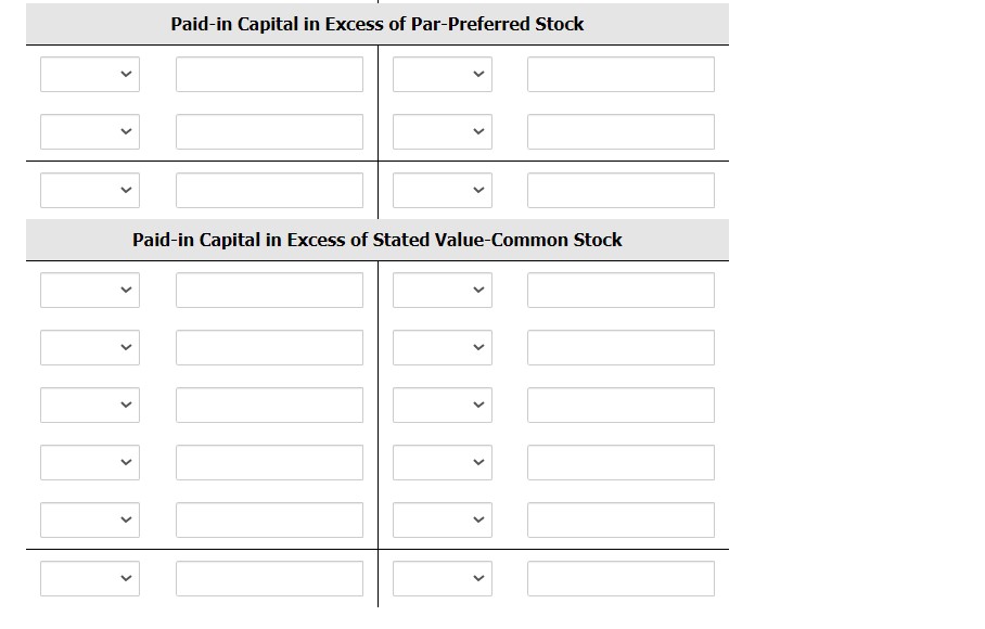 Solved Prepare the paid-in capital section of stockholders' | Chegg.com