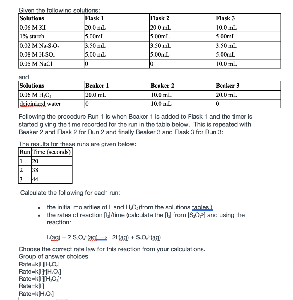 Solved Flask 2 Given the following solutions: Solutions | Chegg.com
