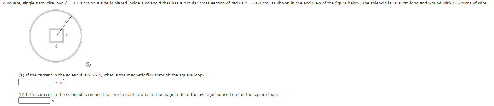 Solved A square, single-turn wire loop t = 1.00 cm on a side | Chegg.com