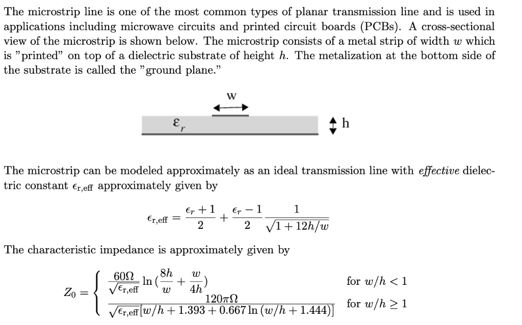 Design a short-circuited 50Ω microstrip line on | Chegg.com