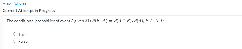 Solved View Policies Current Attempt in Progress The | Chegg.com