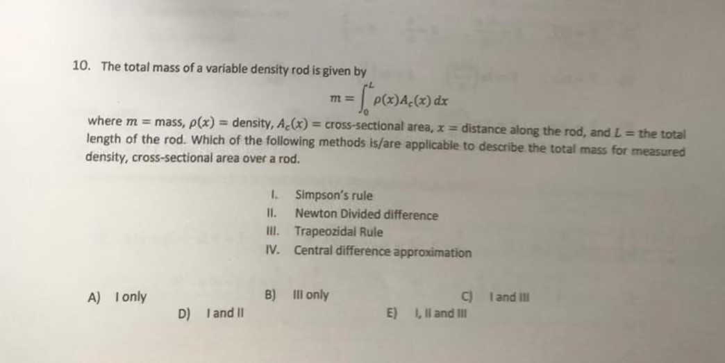 Solved The total mass of a variable density rod is given | Chegg.com