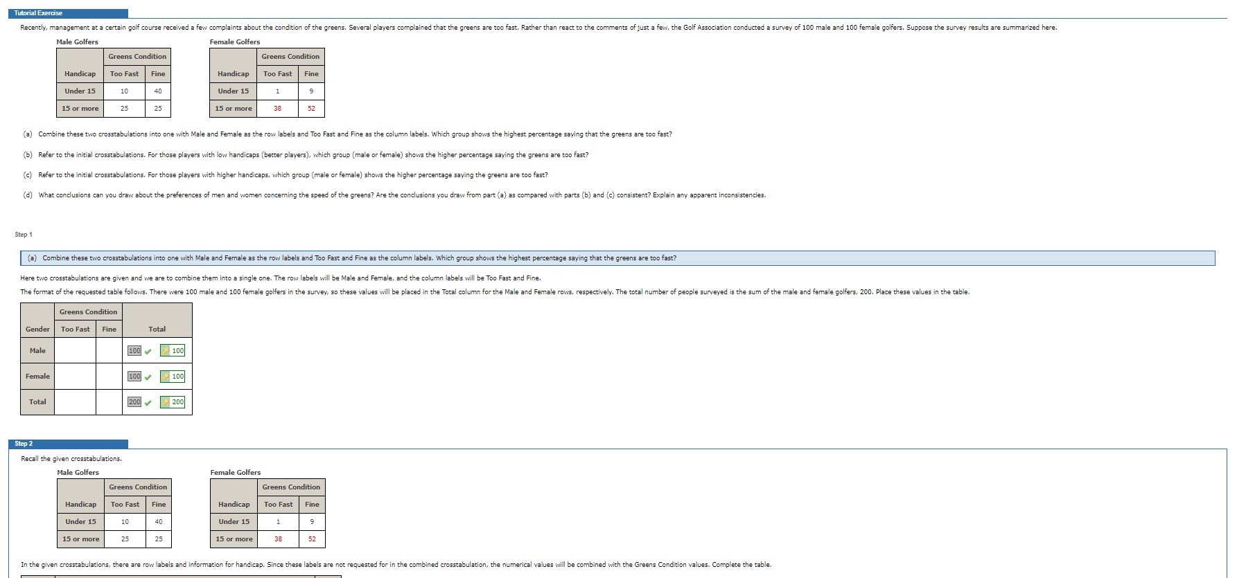 Solved Recall the given crosstabulations. | Chegg.com