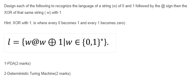 Solved Design each of the following to recognize the | Chegg.com