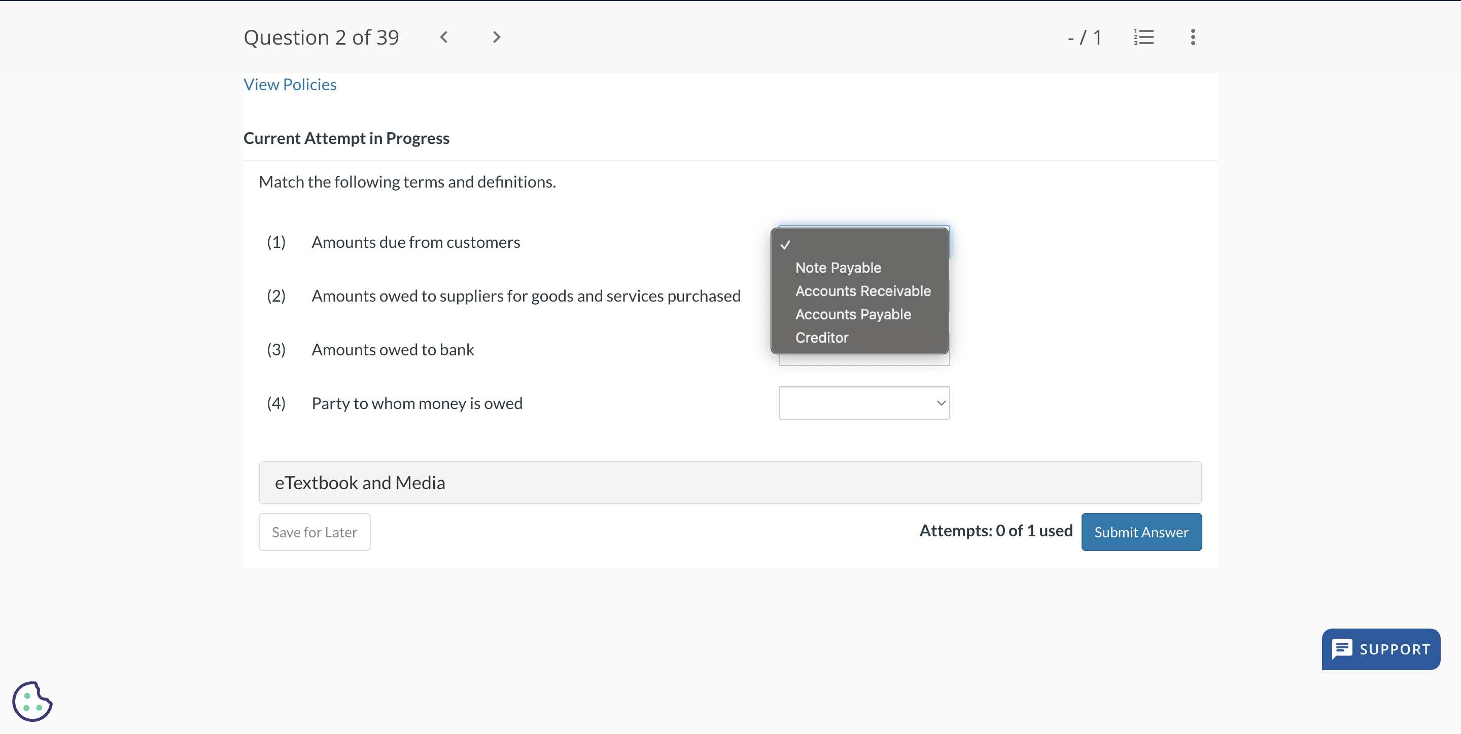 Solved Match the following terms and definitions. (1) | Chegg.com