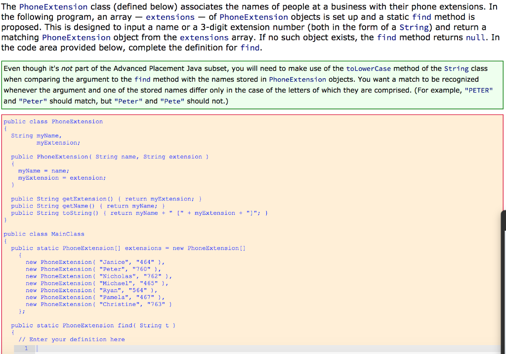 Solved The Phone Extension class (defined below) associates | Chegg.com