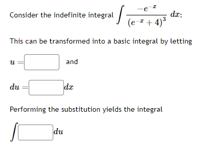 Solved Consider the indefinite integral \\( \\int | Chegg.com