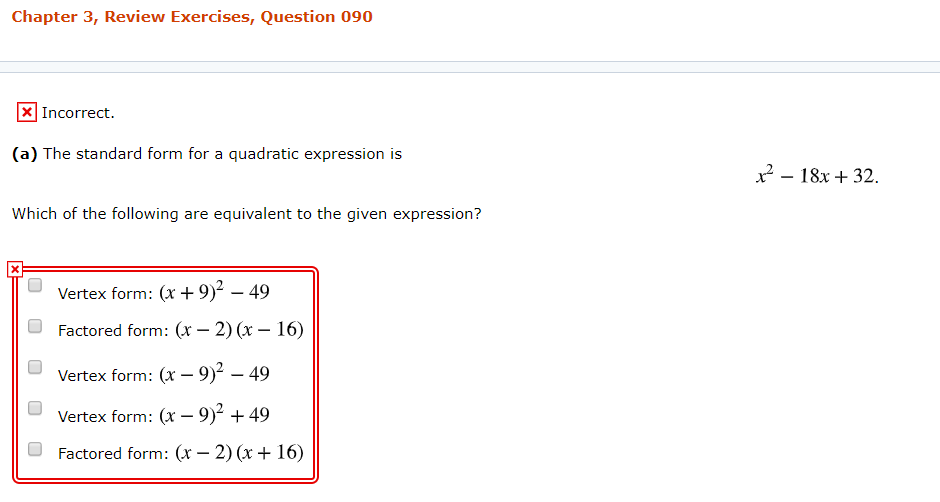 Solved Chapter 3, Review Exercises, Question 090 X | Chegg.com