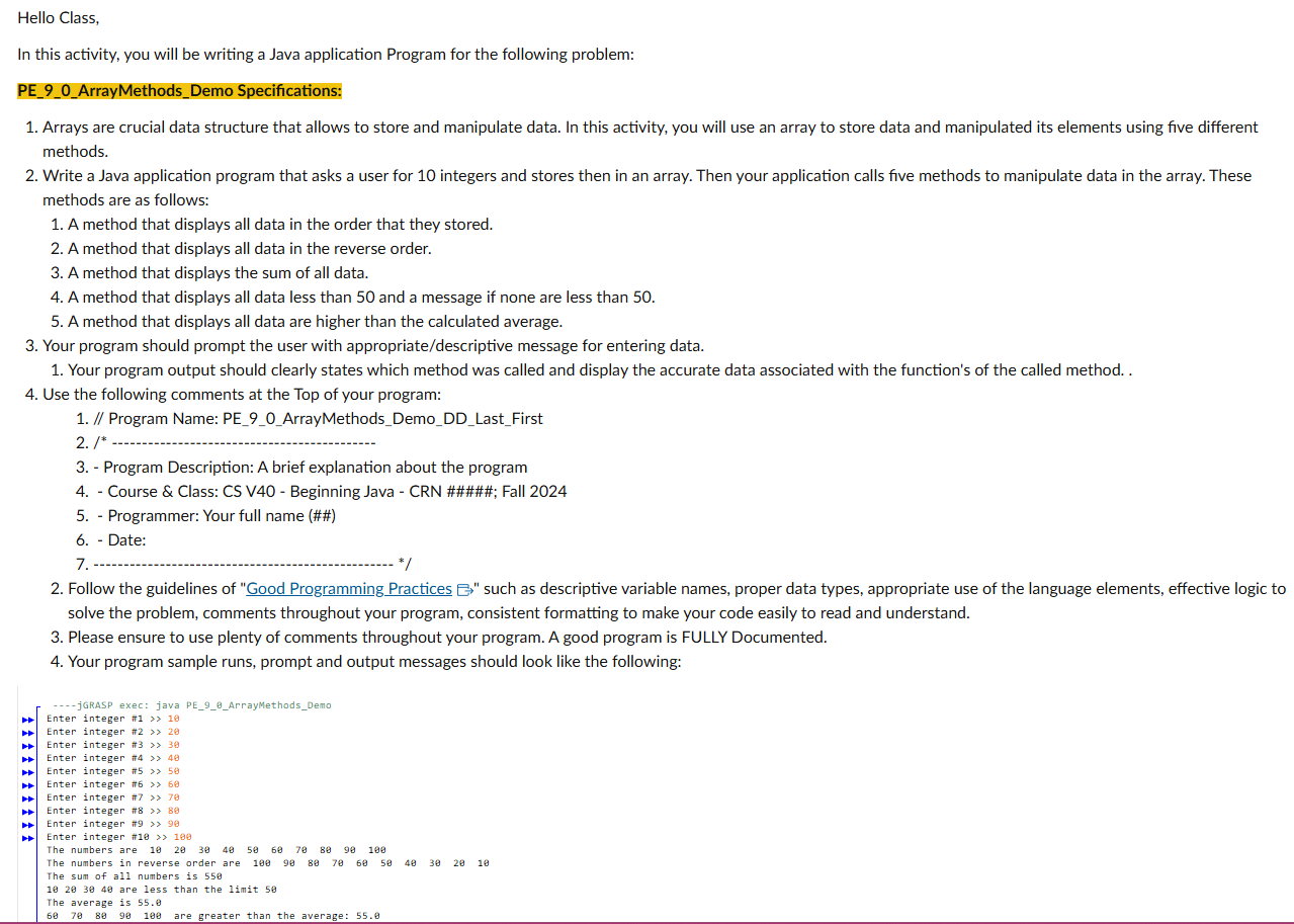 Solved 7. */2. ﻿Follow the guidelines of "Good Programming | Chegg.com