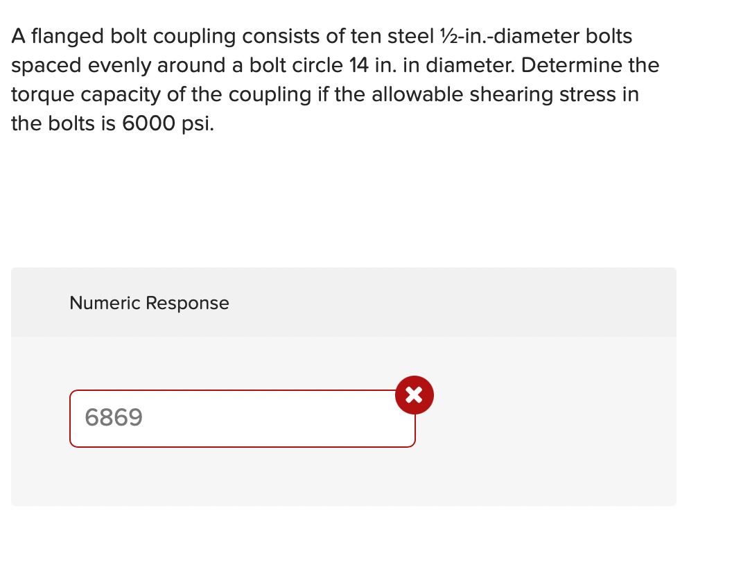 Solved A flanged bolt coupling consists of ten steel | Chegg.com