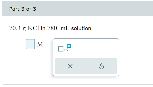 Solved Calculate the molarity of each aqueous solution with | Chegg.com