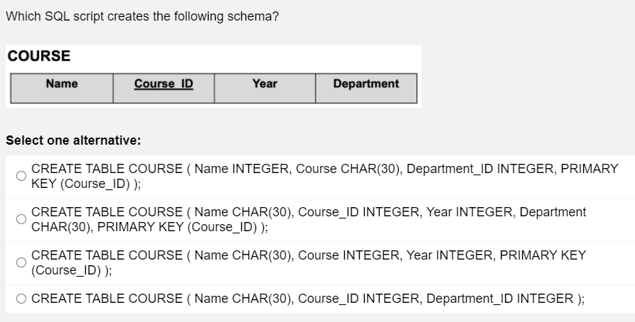 Solved Consider a COURSE file with the following fields: • | Chegg.com