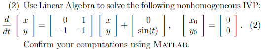 Solved (2) Use Linear Algebra to solve the following | Chegg.com