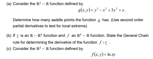 Solved (a) Consider the R2 – R function defined by g(x, y)= | Chegg.com