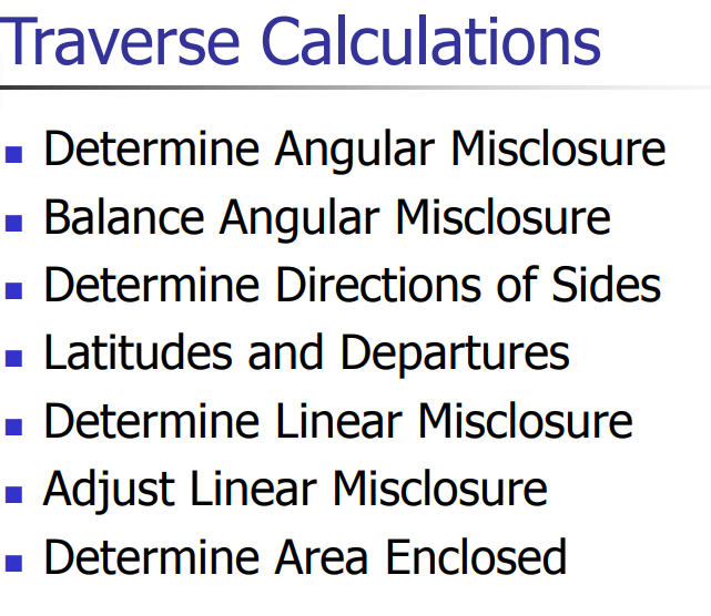 Solved Traverse Calculations Determine Angular Misclosure | Chegg.com