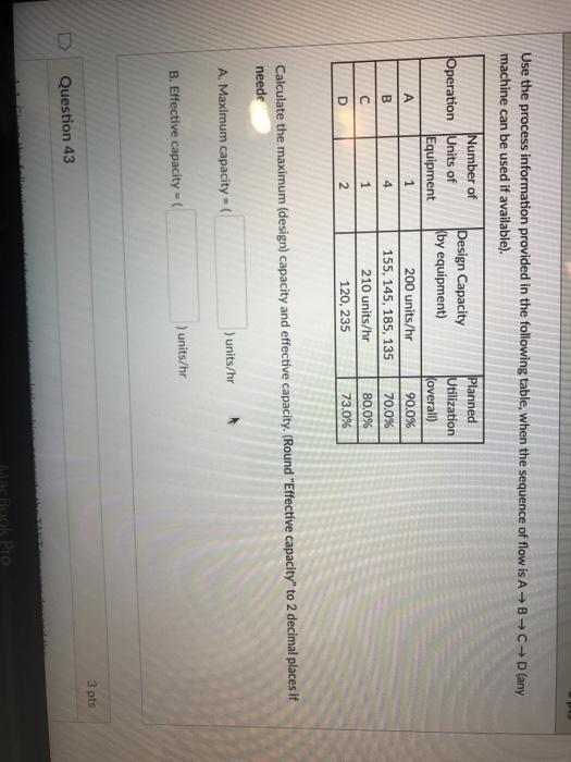 Solved Use the process information provided in the following | Chegg.com