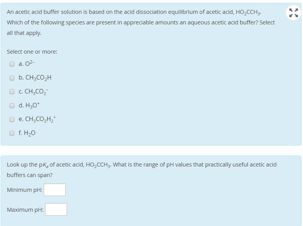 Solved An acetic acid buffer solution is based on the acid | Chegg.com